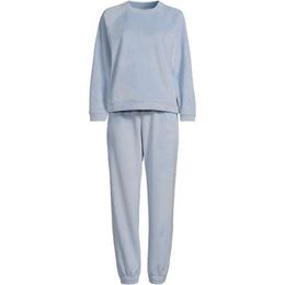 LANDS' END Pyjama-Set aus Samt, Damen,  Blau, Polyester/Polyester-Mischung, by Lands' End