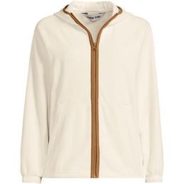 LANDS' END Anyweather Fleece-Jacke mit Kapuze, Damen,  Wei&szlig;, Polyester, by Lands' End