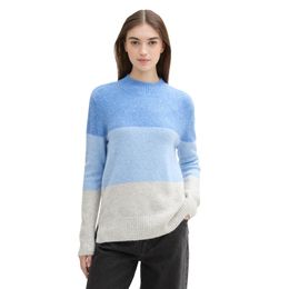 Tom Tailor Denim Strickpullover mit Colour Blocking mid blue beige color block L (40) L (40) Pullover von Tom Tailor Denim