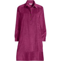 LANDS' END Breitcord-Hemdkleid, Damen,  Pink, Baumwolle, by Lands' End