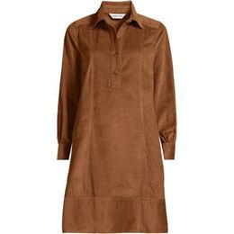 LANDS' END Breitcord-Hemdkleid, Damen,  Braun, Baumwolle, by Lands' End