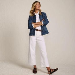 LANDS' END Jeansjacke mit Cordkragen, Damen,  Blau, Elasthan/Baumwoll-Mischung/Polyester-Mischung, by Lands' End