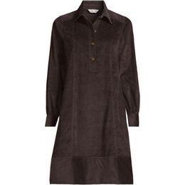 LANDS' END Breitcord-Hemdkleid, Damen,  Braun, Baumwolle, by Lands' End