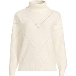 LANDS' END Rollkragenpullover Silk Touch, Damen,  Weiß, Polyester/Nylon/Viskose, by Lands' End