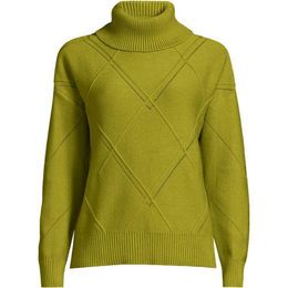 LANDS' END Rollkragenpullover Silk Touch, Damen,  Gr&uuml;n, Polyester/Nylon/Viskose, by Lands' End