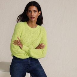 LANDS' END Ajourpullover aus Wimperngarn, Damen,  Grün, Baumwoll-Mischung/Nylon-Mischung, by Lands' End