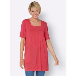 WITT Damen Longshirt mit Karree-Ausschnitt, hummer, Größe 56