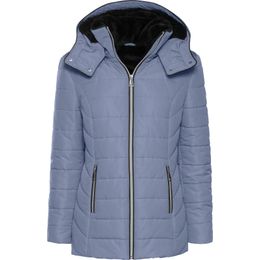 CRÉATION L Damen Steppjacke mit Teddy-Fleece innen rauchblau Größe 38