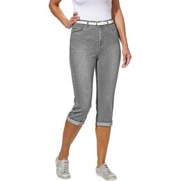 CR&Eacute;ATION L Damen Caprijeans inklusive G&uuml;rtel grey denim Gr&ouml;&szlig;e 46