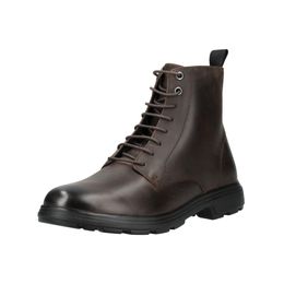 Schn&uuml;rstiefelette Geox "Geox Stiefelette Leder", Damen, Gr. 41, coffee, Leder, Schuhe Schn&uuml;rstiefelette