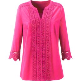 CR&Eacute;ATION L Damen Schlupfbluse mit Spitze pink Gr&ouml;&szlig;e 36