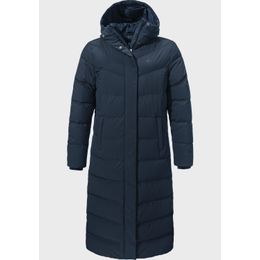 Sch&ouml;ffel Parka SCH&Ouml;FFEL "Urban Down Coat Style Vindave WMS", Damen, Gr. 40, blau (8820, blau), Oberstoff: 100% Polyester; (Membran: Thermoplastisches Polyurethan); Futter: 100% Polyester; ENTH&Auml;LT NICHTTEXTILE TEILE TIERISCHEN URSPRUNGS; F&uuml;llung: 80% Daune, 20% Federn, regular fit, hoch geschlossener Ausschnitt, Jacken Parka