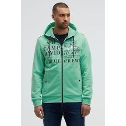 Kapuzensweatjacke CAMP DAVID, Herren, Gr. XXL, flight grün, Material: 50% Baumwolle, 50% Polyester, bedruckt, bestickt, relaxed fit normal, eingesetzt Rippbündchen, Sweatjacken, Eingrifftaschen mit Druckknopfverschluss