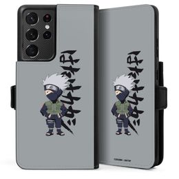 DeinDesign Galaxy S21 Ultra 5G Handy Klapph&uuml;lle Handyh&uuml;lle aus Kunst Leder schwarz Flip Case Official Licensed Product Naruto Shippuden Kakashi Sideflip mit 