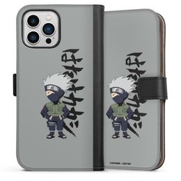 DeinDesign iPhone 13 Pro Max Handy Klapph&uuml;lle Handyh&uuml;lle aus Kunst Leder schwarz Flip Case Official Licensed Product Naruto Shippuden Kakashi Sideflip mit langer