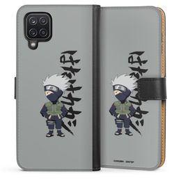 DeinDesign Galaxy A12 Handy Klapph&uuml;lle Handyh&uuml;lle aus Kunst Leder schwarz Flip Case Official Licensed Product Naruto Shippuden Kakashi Sideflip mit langer Lasche