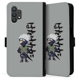 DeinDesign Galaxy A32 5G Handy Klapph&uuml;lle Handyh&uuml;lle aus Kunst Leder schwarz Flip Case Official Licensed Product Naruto Shippuden Kakashi Sideflip mit langer 