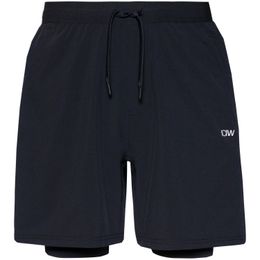 ICANIWILL Workout 2-In-1 Funktionsshorts Herren - schwarz - Gr. M - Polyester/Elastan