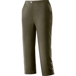 WITT Damen Caprihose aus Polyester, b&uuml;gelfrei, oliv, Gr&ouml;&szlig;e 52