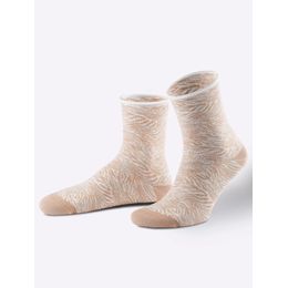 w&auml;schepur w&auml;schepur Damen Damen-Socken, camel-gemustert, Gr&ouml;&szlig;e 35-38