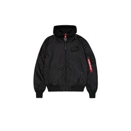 Bomberjacke Alpha Industries "MA-1 TT Hood Light", Herren, Gr. L, schwarz (schwarz, schwarz), Obermaterial: 100% Nylon, Futter: 100% Nylon, Kapuze: 75% Baumwolle, 25% Polyester, Jacken