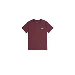 T-Shirt Alpha Industries "Basic T-Shirt SL", Herren, Gr. S, rot (deep maroon), Obermaterial: 100% Baumwolle, Shirts T-Shirt
