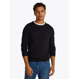 Rundhalspullover Tommy Hilfiger "ESSENTIAL COTTON CREW NECK", Damen, Gr. XXL, blau (desert sky), Strick, Obermaterial: 100% Baumwolle, regular fit, Rundhals, Rippb&uuml;ndchen, Pullover Rundhalspullover, 100% Baumwolle Crewneck Regular Fit Premium Mode