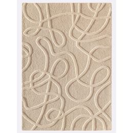 Teppich HEINE HOME Gr. 1, beige (ecru), B:60cm H:11mm L:90cm, Wolle, Teppiche