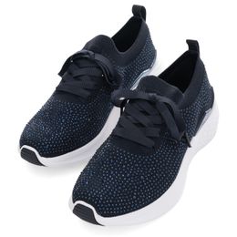 Slip-On Sneaker Ara "MAYA", Damen, Gr. 39, blau (dunkelblau), Textil, Schuhe, Schn&uuml;rschuh, Slipper in Strickoptik, H-Weite