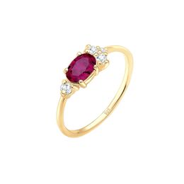 Elli Premium Ring Damen Gr&ouml;&szlig;e 58 gold / rot