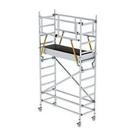 Munk Rollgerüst, Aluminium-Rundrohr, Arbeitshöhe bis 7,2 m, Fahrbalken 1.500 mm, GS-geprüft, DIN EN 1004, H 2,10 m