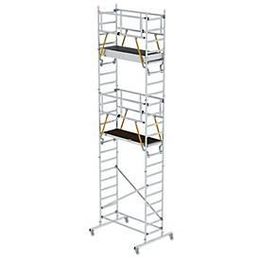 Munk Rollgerüst, Aluminium-Rundrohr, Arbeitshöhe bis 7,2 m, Fahrbalken 1.500 mm, GS-geprüft, DIN EN 1004, H 5,30 m