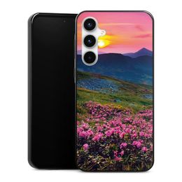 DeinDesign Galaxy A35 5G Handy Slim Case extra dünn Silikon Handyhülle schwarz Hülle Landscape Flowers Mountain Silikon Slim Case