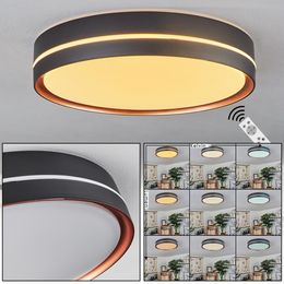 hofstein Cachalot Deckenleuchte LED Kupferfarben, Schwarz, 1-flammig, Fernbedienung, Farbwechsler