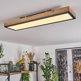 hofstein Salmi Deckenpanel LED Holzoptik, Schwarz, Wei&szlig;, 1-flammig
