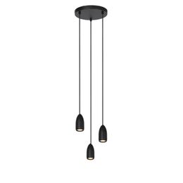 Lucide EVORA Pendelleuchte Schwarz, 3-flammig