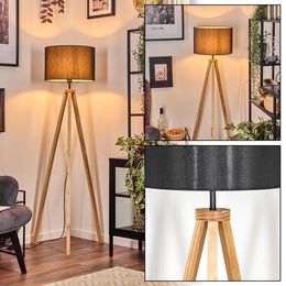 hofstein Soungou Stehleuchte 38 cm Naturfarben, Schwarz, 1-flammig