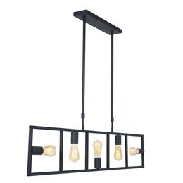 Steinhauer Racky Pendelleuchte Schwarz, 5-flammig