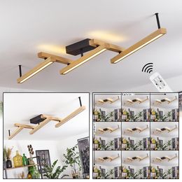 hofstein Disentis Deckenleuchte LED Naturfarben, Schwarz, 1-flammig, Fernbedienung