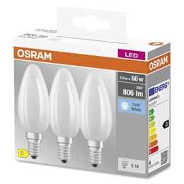 Osram CLASSIC B 3er Set LED E14 5,5 Watt 4000 Kelvin 806 Lumen