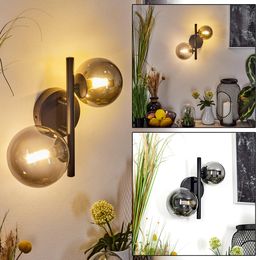 hofstein Chehalis Wandleuchte LED Schwarz, 2-flammig