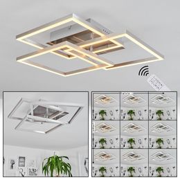 hofstein Oberegg Deckenleuchte LED Chrom, Nickel-Matt, 1-flammig, Fernbedienung