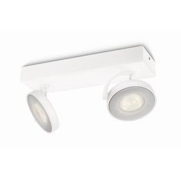 Philips Clockwork Deckenleuchte LED Wei&szlig;, 2-flammig