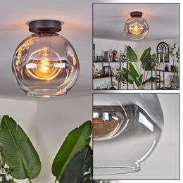 hofstein Ripoll Deckenleuchte Glas 25 cm Klar, Rauchfarben, 1-flammig