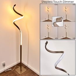 hofstein Pitasch Stehleuchte LED Nickel-Matt, 1-flammig