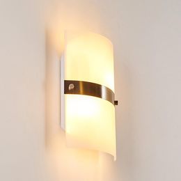 hofstein Sibo Wandleuchte Edelstahlfarben, 2-flammig