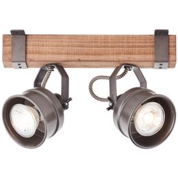 BRILLIANT LEUCHTEN Unity Deckenleuchte Holz dunkel, Schwarz, 2-flammig