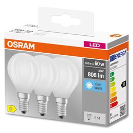 Osram CLASSIC P 3er Set LED E14 5,5 Watt 4000 Kelvin 806 Lumen