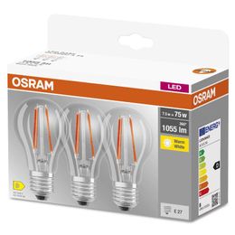 LEDVANCE OSRAM 3er Set LED E27 7,5 Watt 2700 Kelvin 1055 Lumen