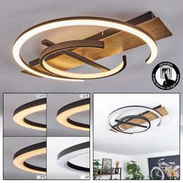hofstein Gauvin Deckenleuchte LED Braun, Holzoptik, Schwarz, 1-flammig